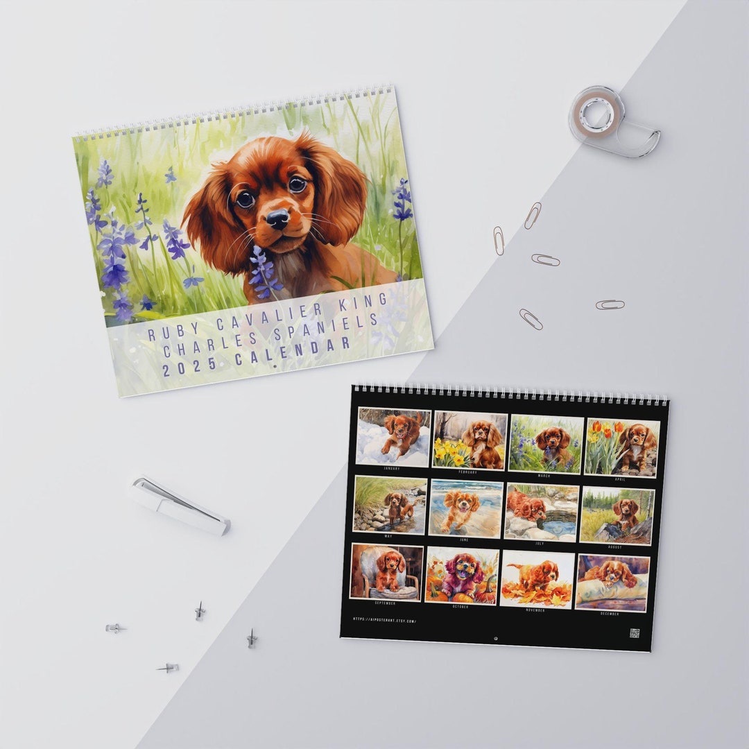 Ruby Cavalier King Charles Spaniel Wall Calendar 2025 Calendar ...