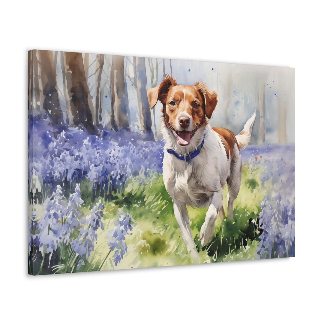 Brittany Spaniel Watercolor Canvas Print - Wall Art Gift for Brittany ...