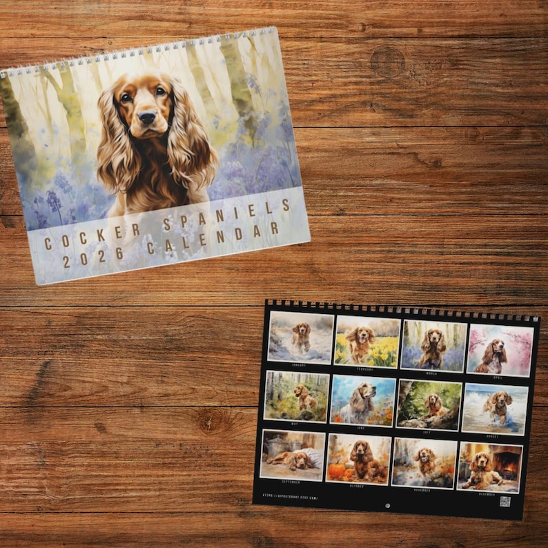 Cocker Spaniel 2026 Wall Calendar - Dog Calendar Featuring 12 ...