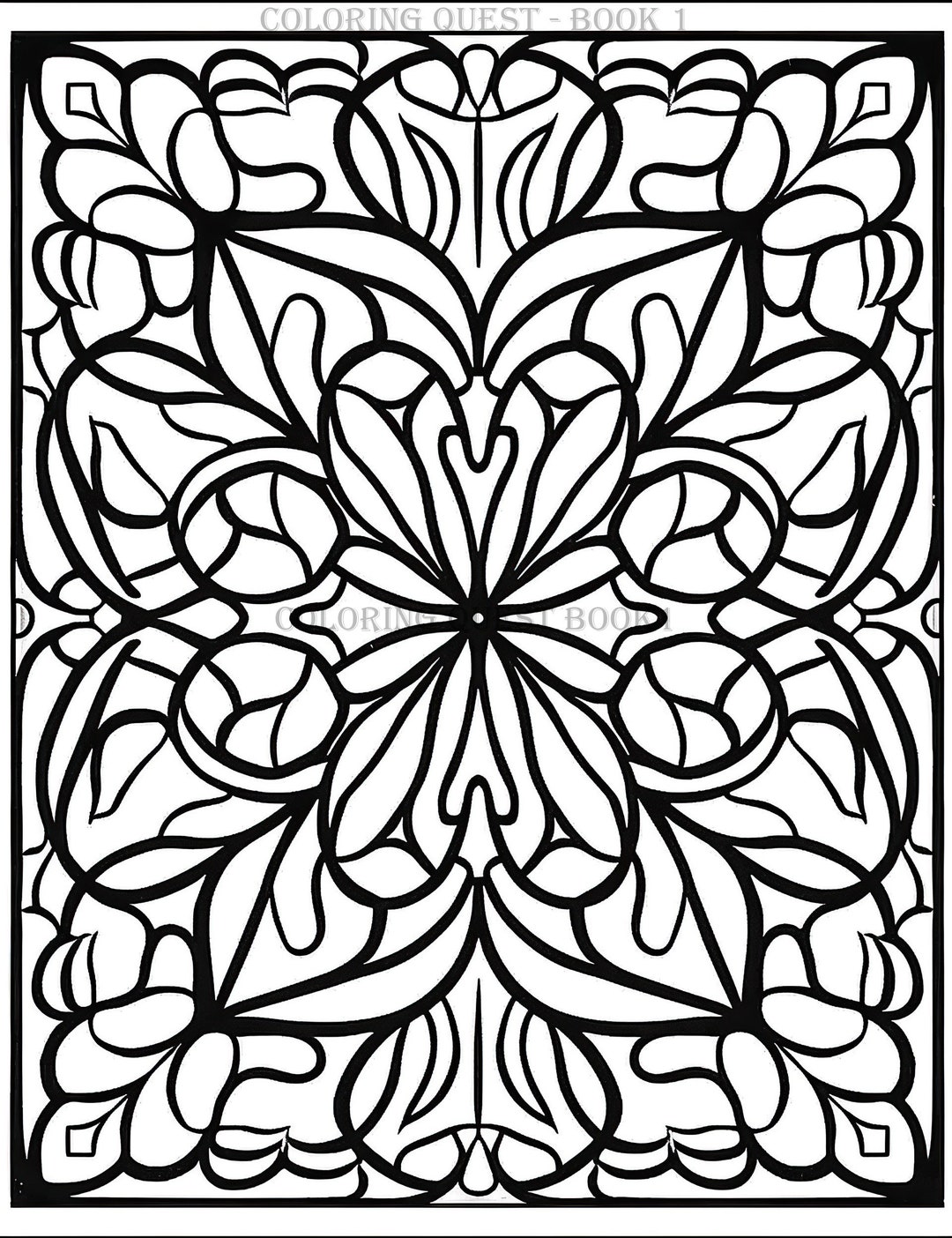 Symmetrical Pattern Coloring Page Coloring Quest Page 7 of Book 1 ...