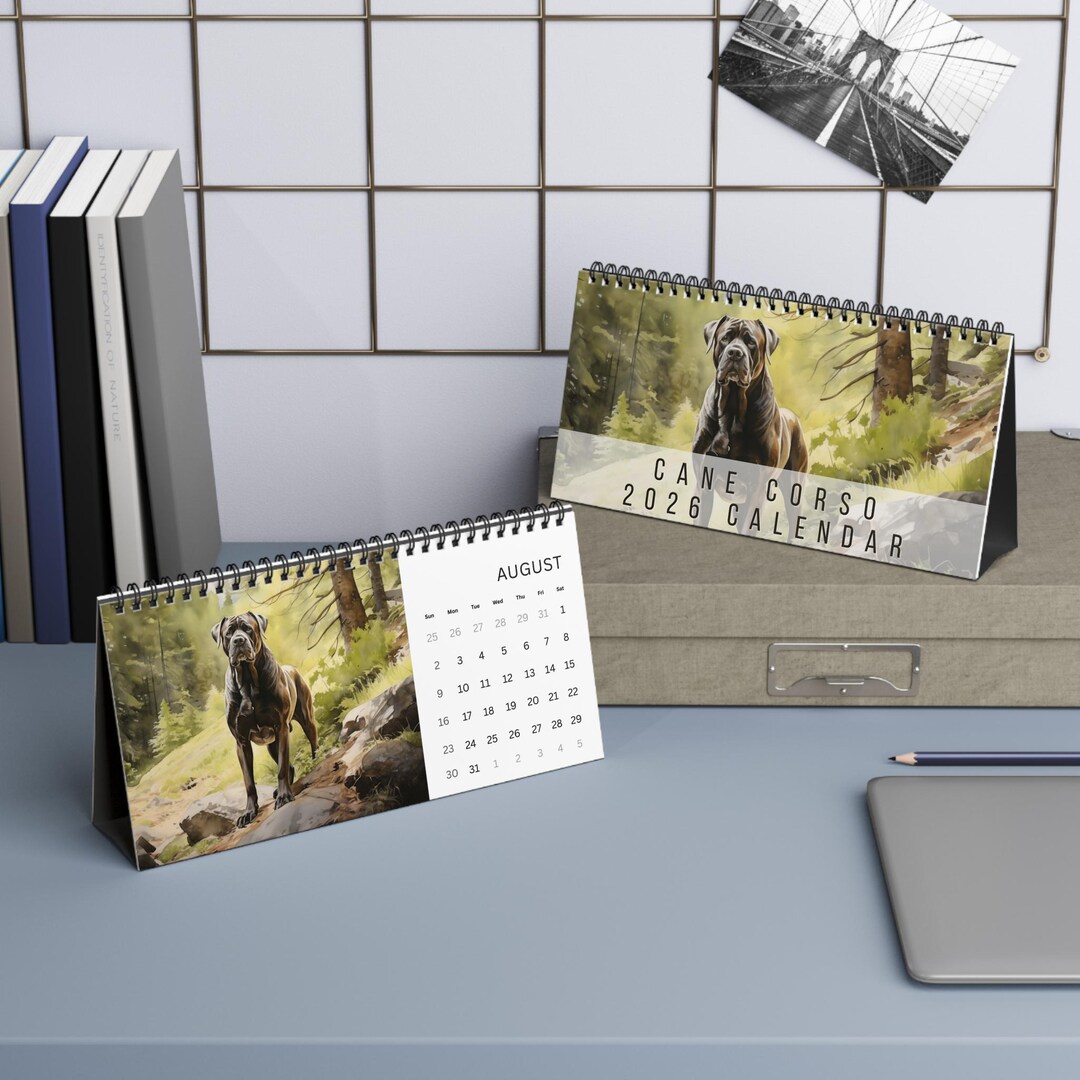 2026 Cane Corso Desk Calendar - Desk Calendar With 12 Watercolors of ...