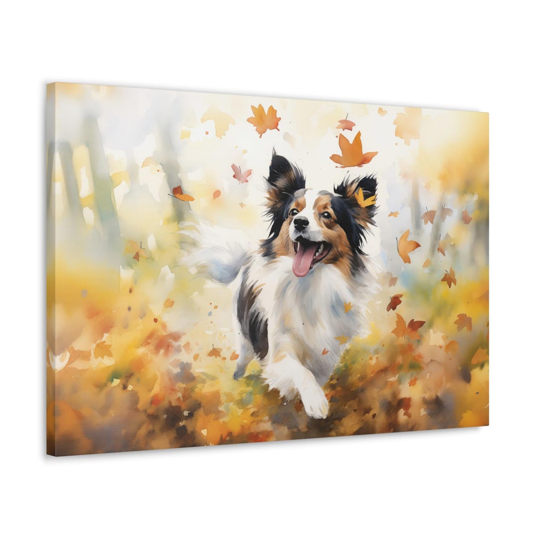Papillon Watercolor Canvas Print - Dog Wall Art Gift for Papillon Owner ...