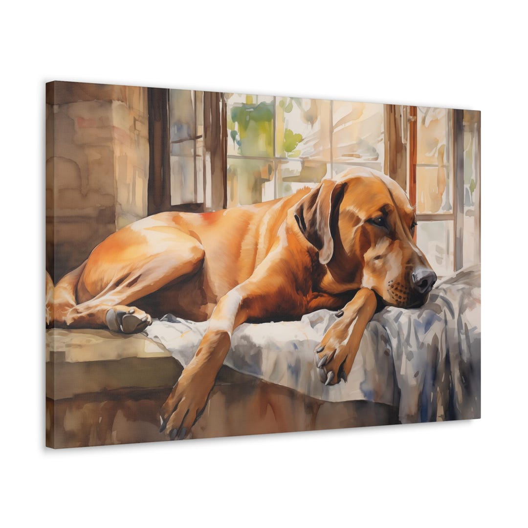 Rhodesian Ridgeback Watercolor Canvas Print - Wall Art Gift for ...