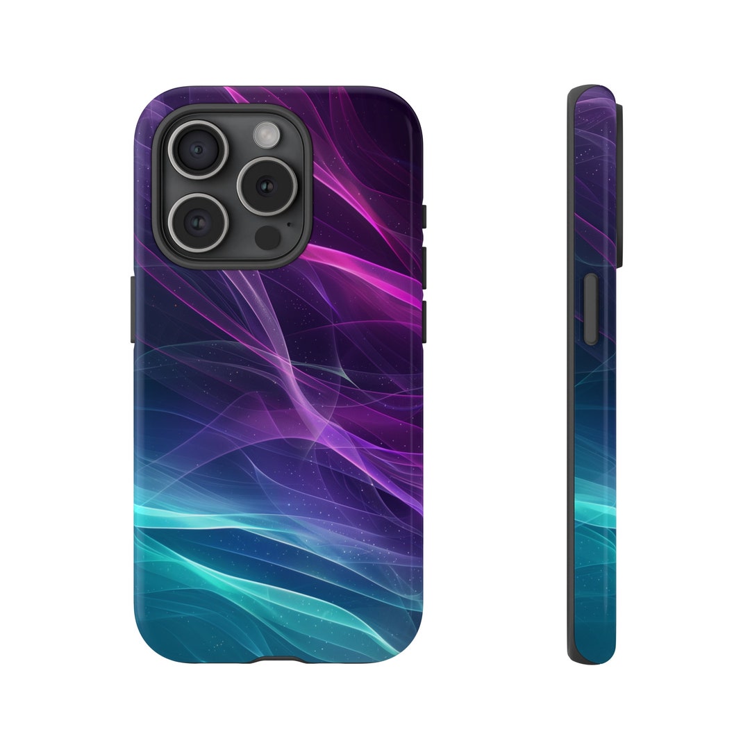 Purple and Teal Phone Case - Double Layer Tough Phone Case for Iphone ...