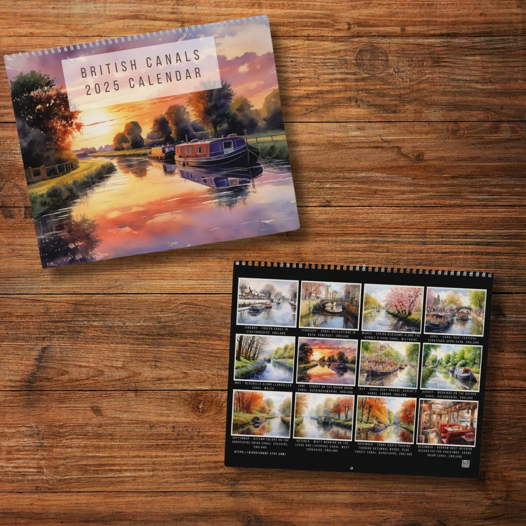 Narrowboat Calendar 2025 - Ideal Gift for Narrowboat Owners, 12 Canal ...