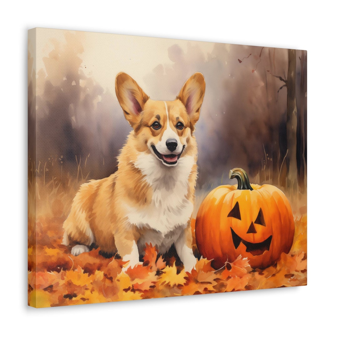 Corgi Wall Art - Watercolor Printed on Unframed Canvas - Corgi Owner ...