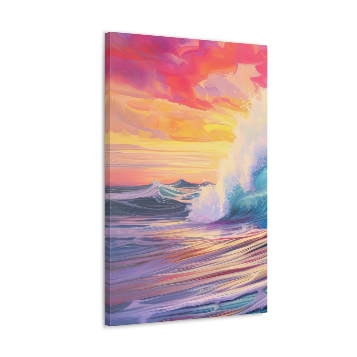 Sunset Barrel Wave Wall Art Set of 3 Printed Canvas Panels - Etsy