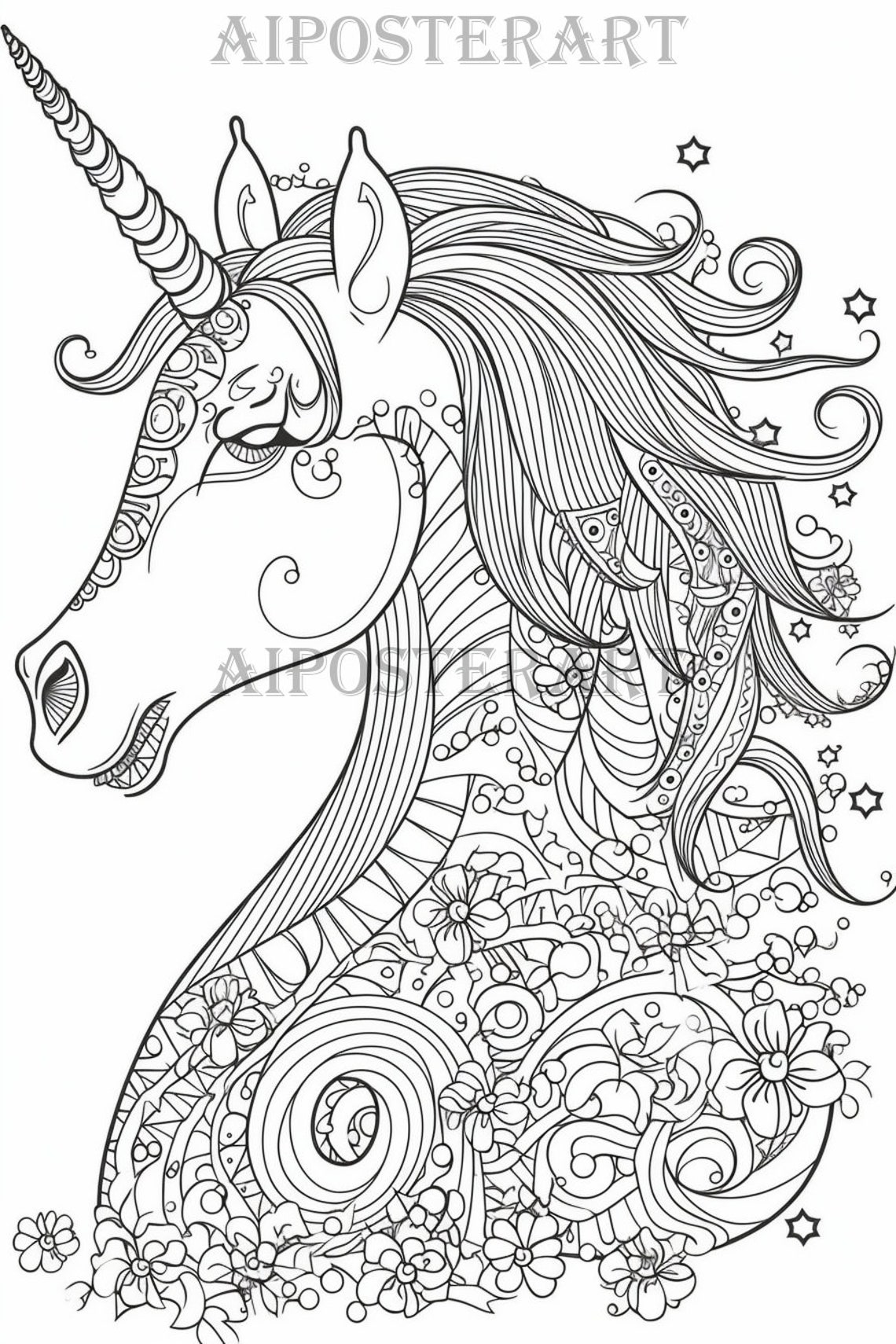 Mandala Unicorn Coloring Sheet for Kids & Adults Printable Coloring ...