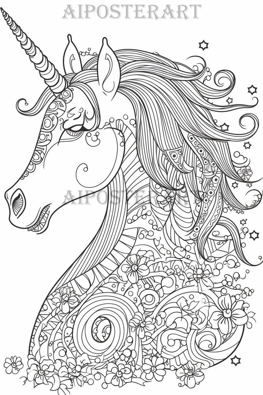Mandala Unicorn Coloring Sheet for Kids & Adults Printable Coloring ...