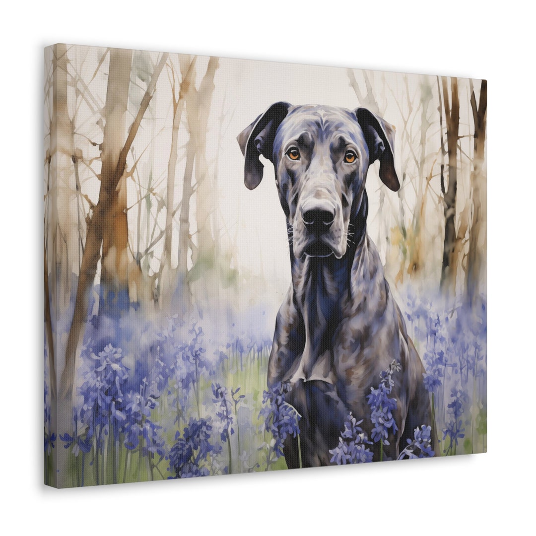 Great Dane Wall Art - Watercolor Printed on Unframed Canvas - Gift for ...