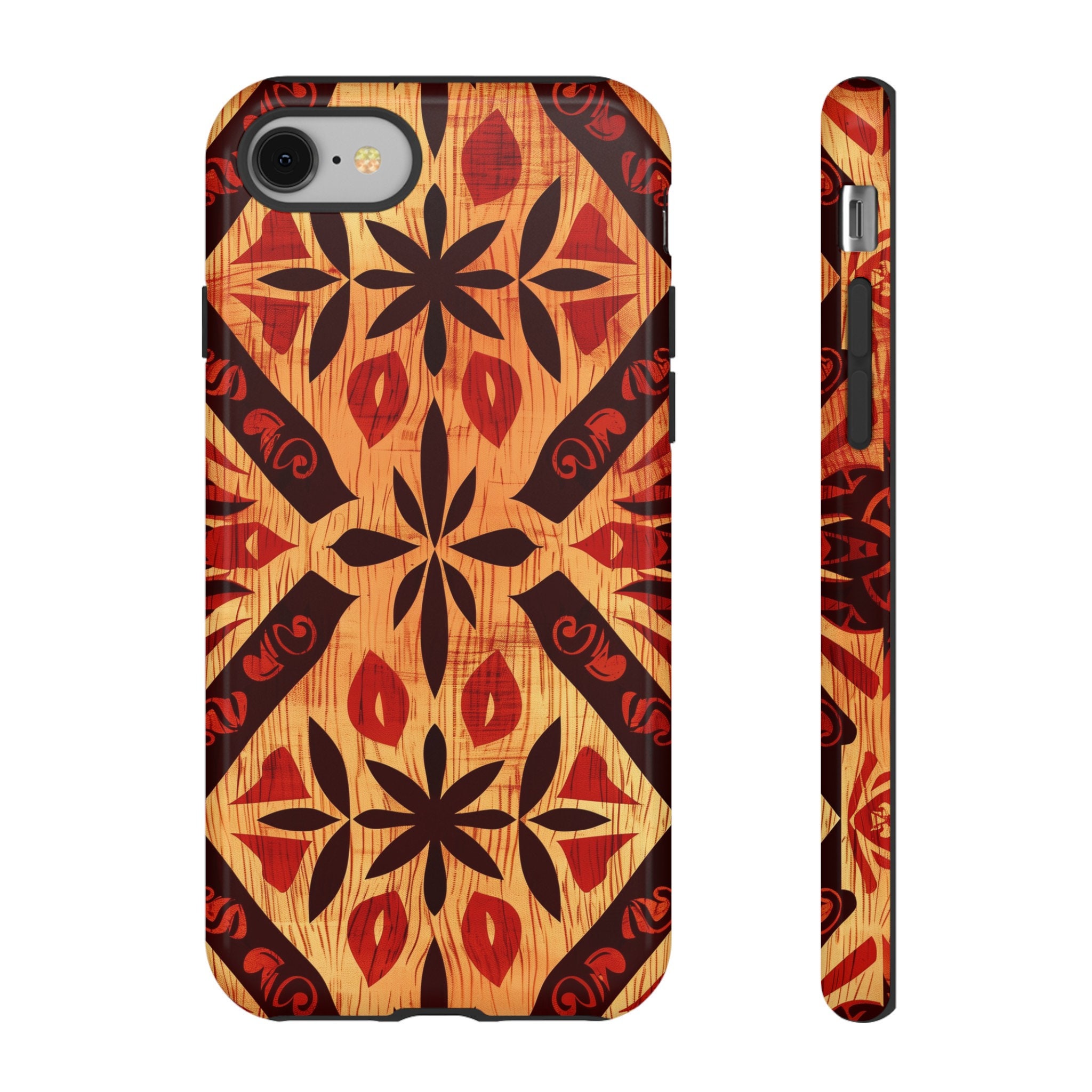 Hawaiian Tapa Cloth Pattern Phone Case - Double Layer Tough Phone Case ...