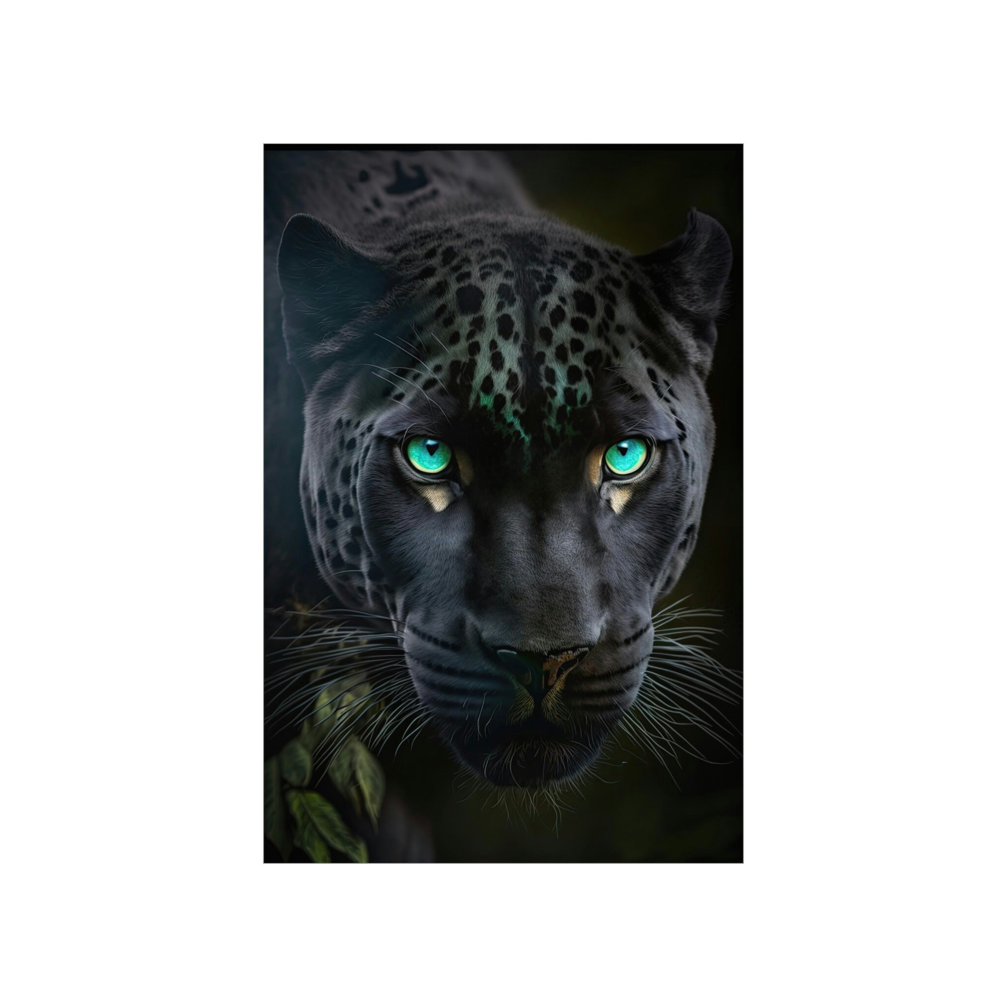 Panther With Turquoise Eyes Portrait - High Definition - Premium Matte ...