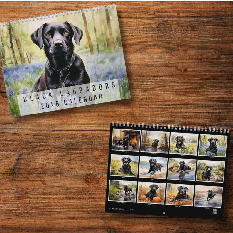 Black Labradors 2026 Calendar - 2026 Wall Calendar Featuring 12 ...