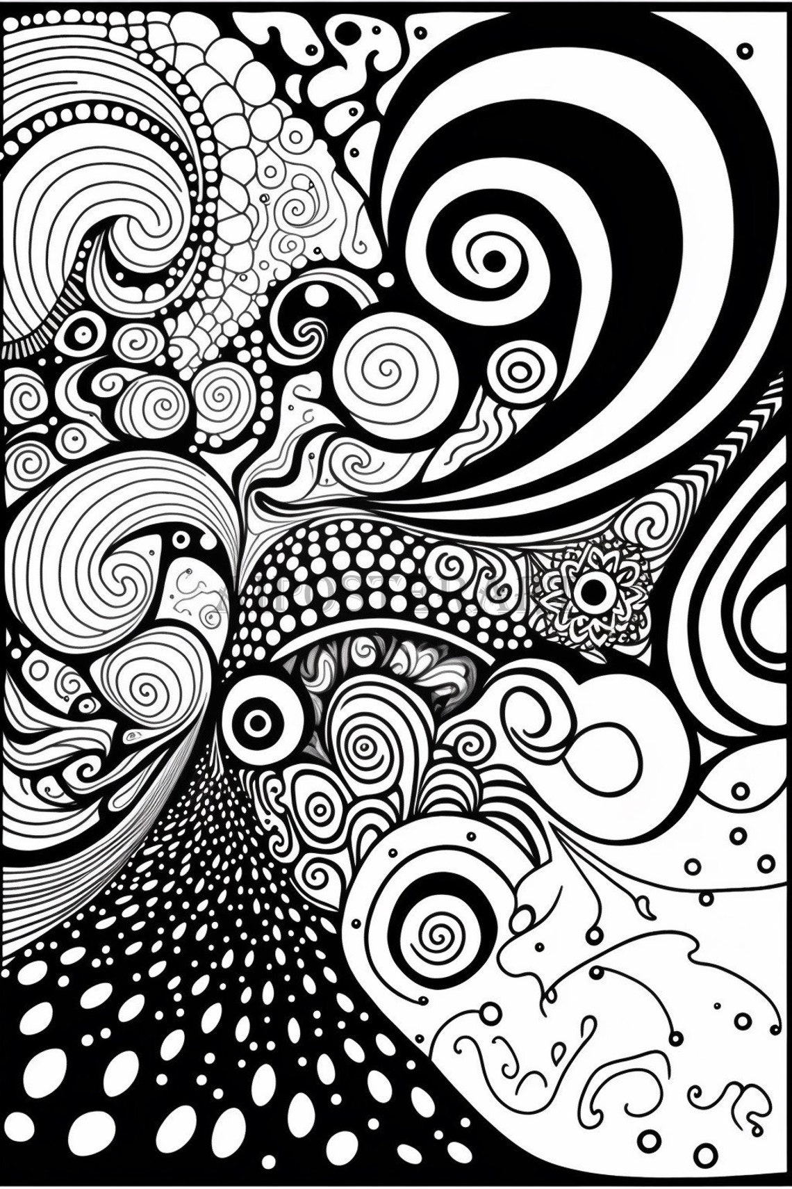 Detailed Abstract Coloring Doodle Printable Coloring Doodle Page ...