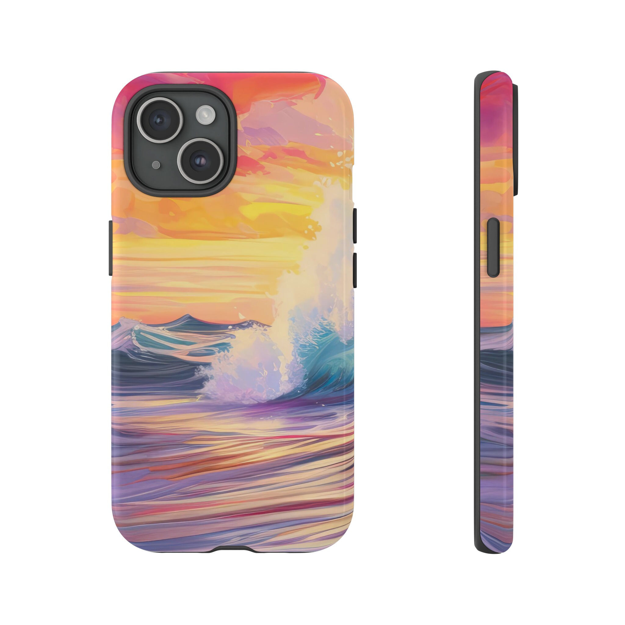 Sunset Wave Phone Case: Protective Double Layer Design (iphone ...