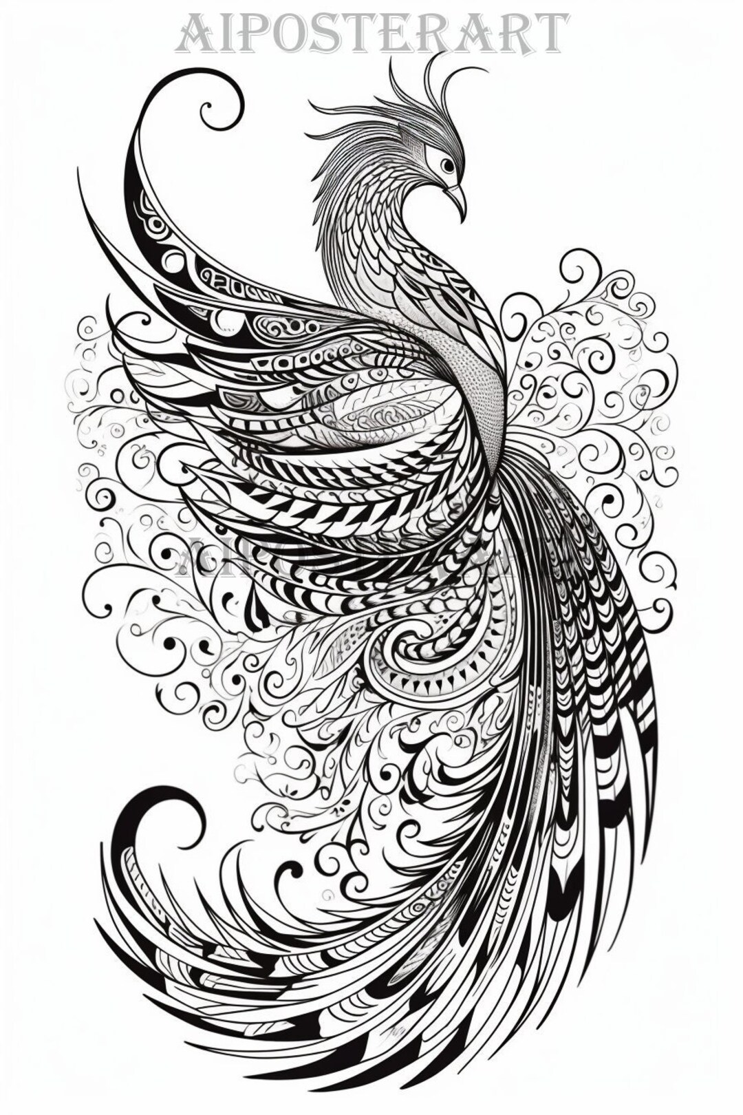 Phoenix Coloring Page - (coloring Book Pages for Adults and Kids ...