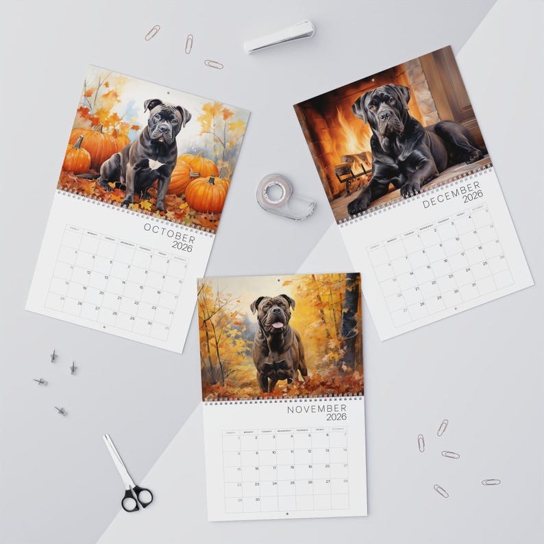 2026 Cane Corso Wall Calendar With 12 Watercolors of Cane Corsos - Etsy