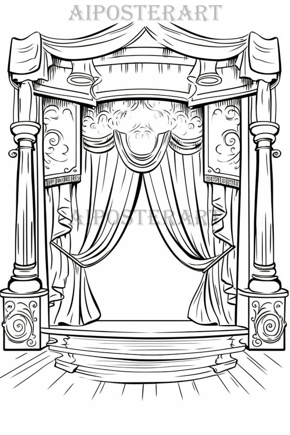 Theatre Stage Coloring Pages Sketch Coloring Page
