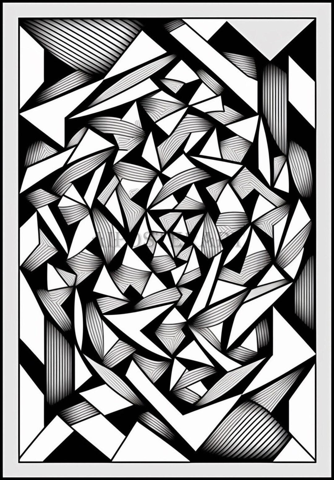 Abstract Geometric Coloring Page Abstract Coloring Printable Coloring ...