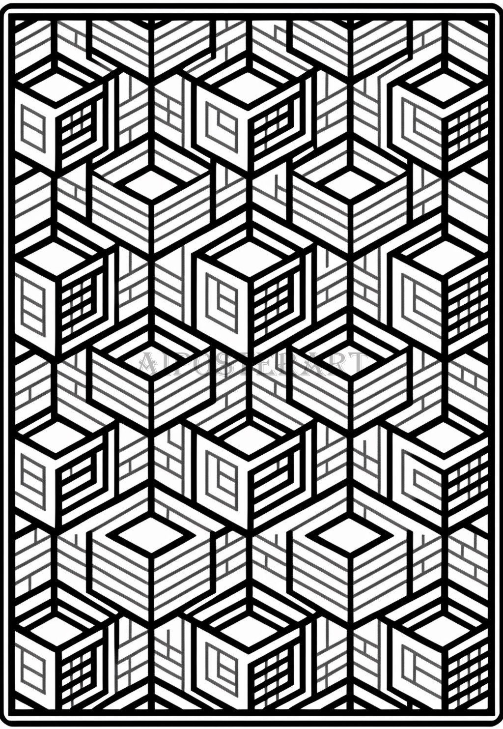 Repeating Geometric Coloring Page Coloring Sheet Coloring Pattern ...