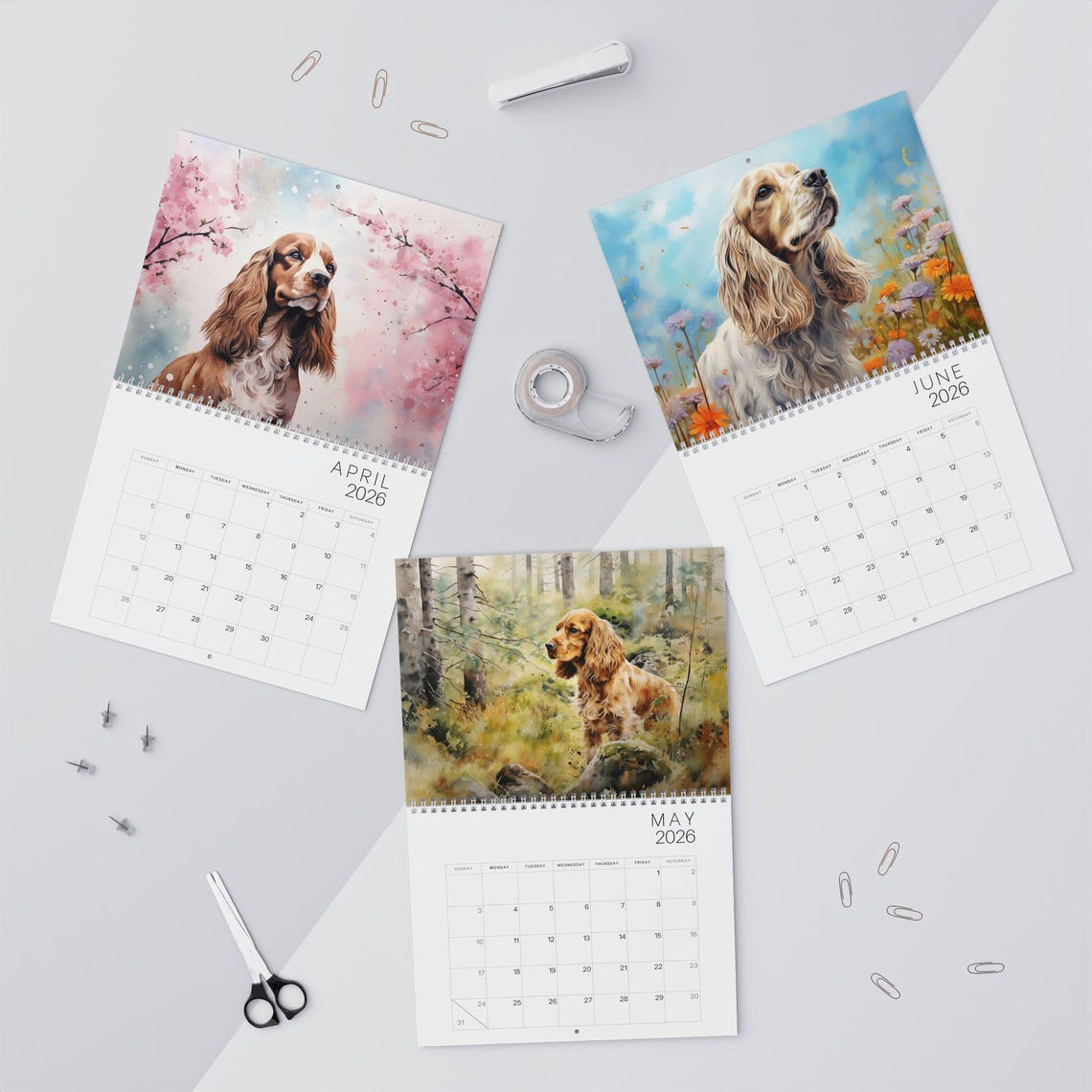 Cocker Spaniel 2026 Wall Calendar - Dog Calendar Featuring 12 ...