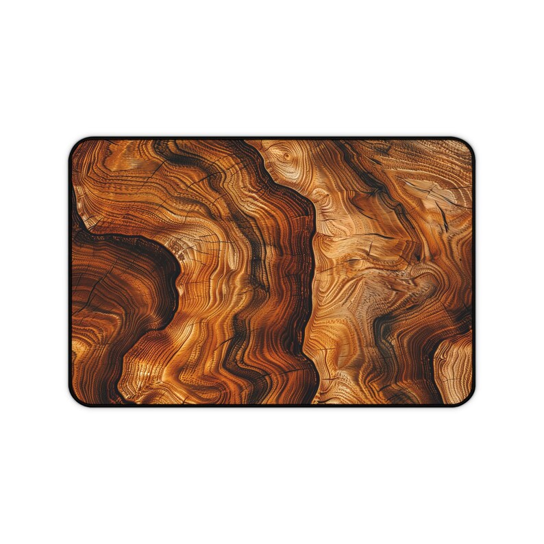 Teak Wood Grain Desk Mat - Large Computer Desk Mat With a Rich ...