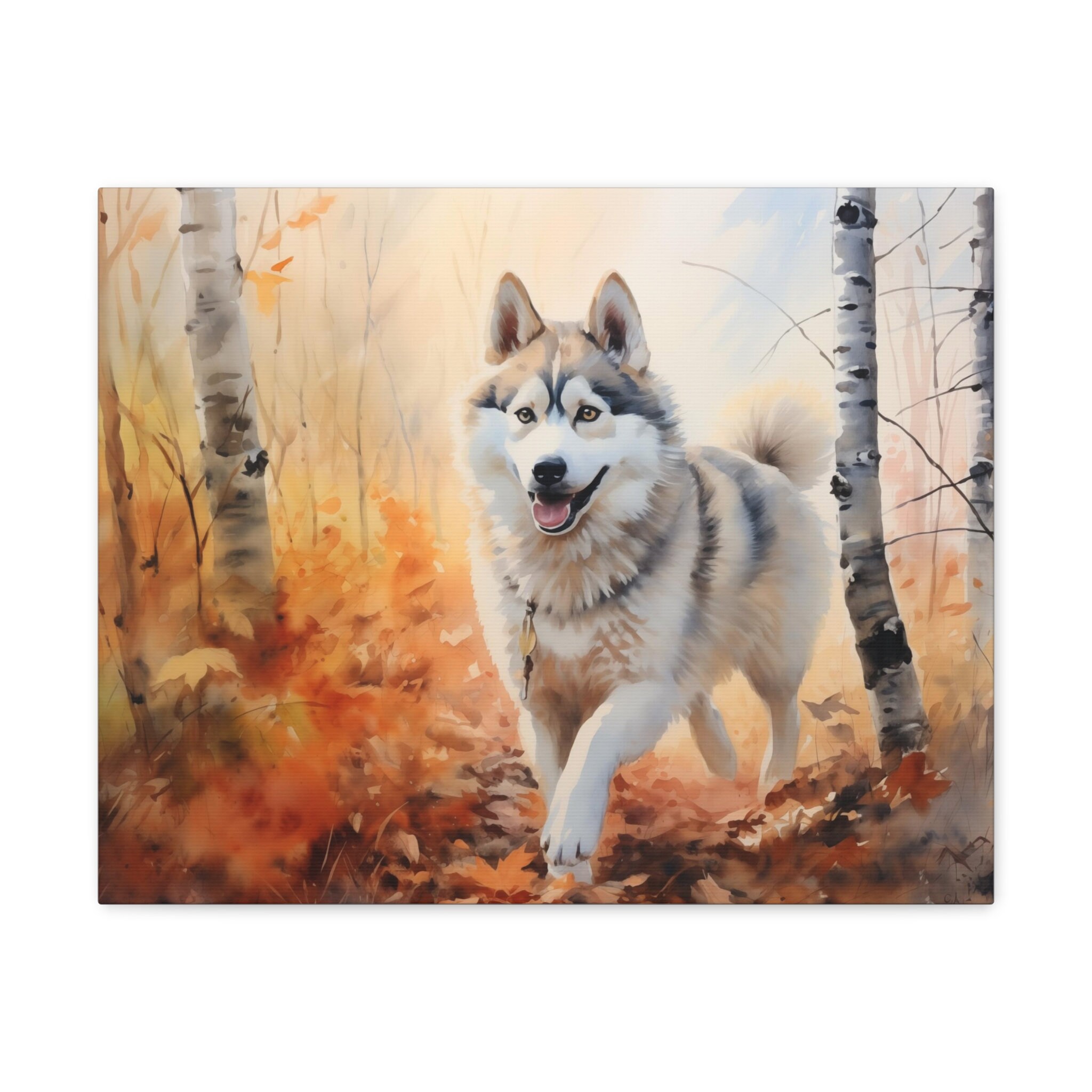 Siberian Husky Wall Art Watercolor Printed on Unframed Canvas Gift for ...