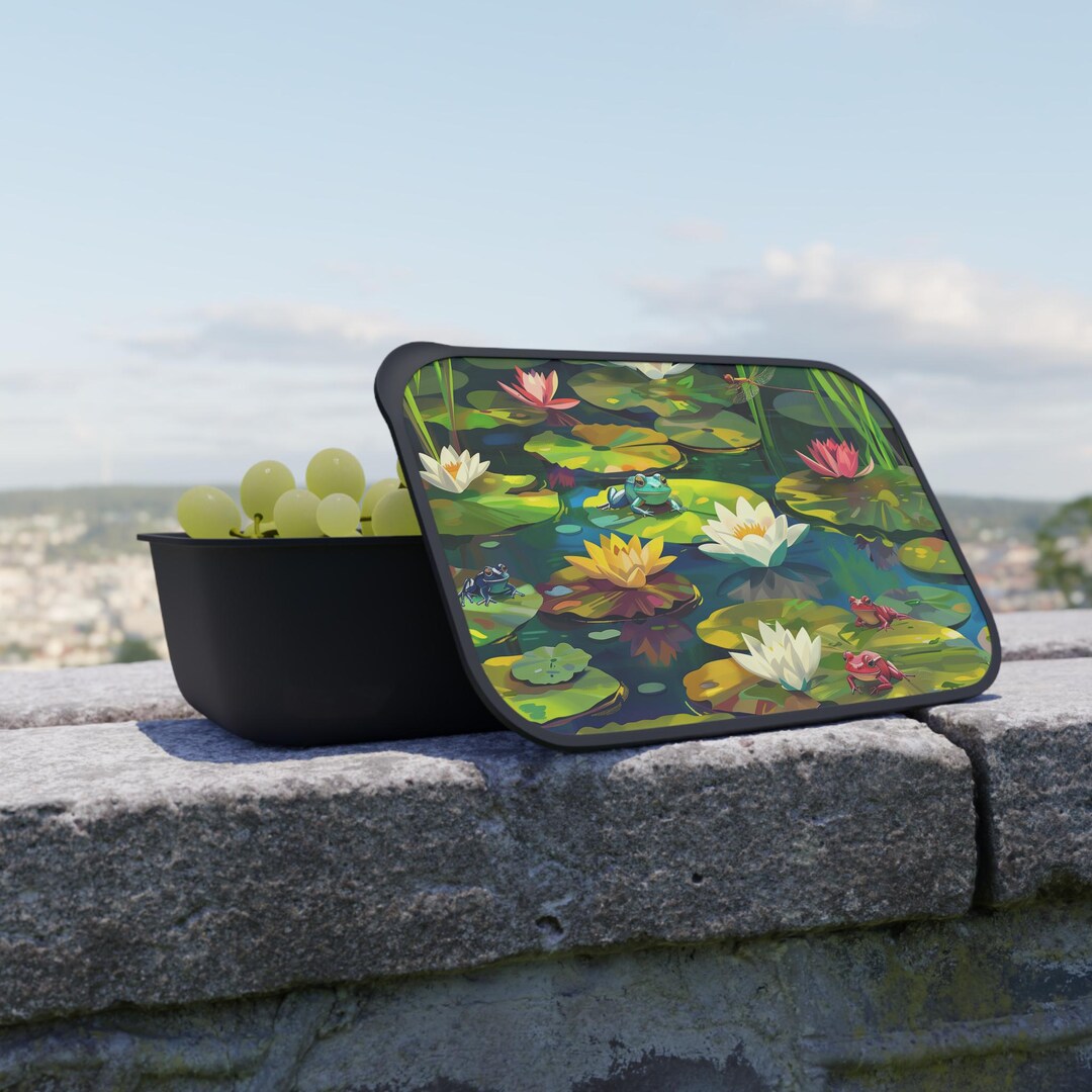 Frogs and Lily Pads PLA Bento Box - Single-compartment Lunch Box With ...