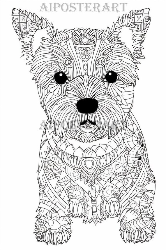 Puppy Mandala Coloring Pages Dog Mandala Coloring Pages 2 Free