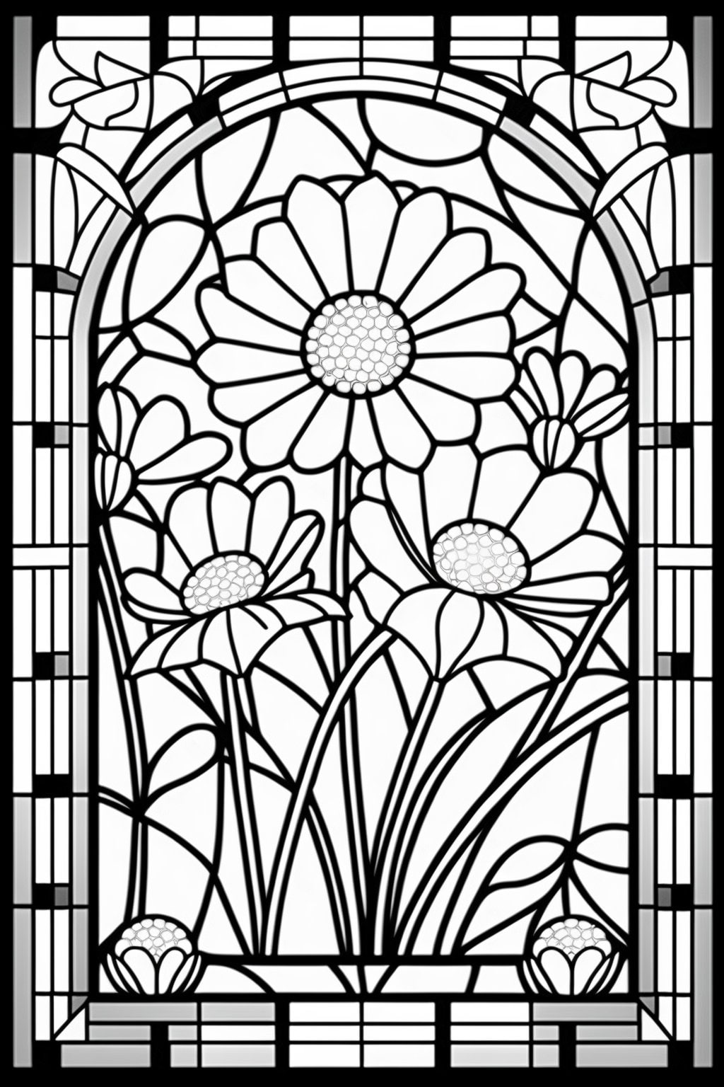 24 Stain Glass Windows of Flowers - Floral Stain Glass Windows 24 Pages ...