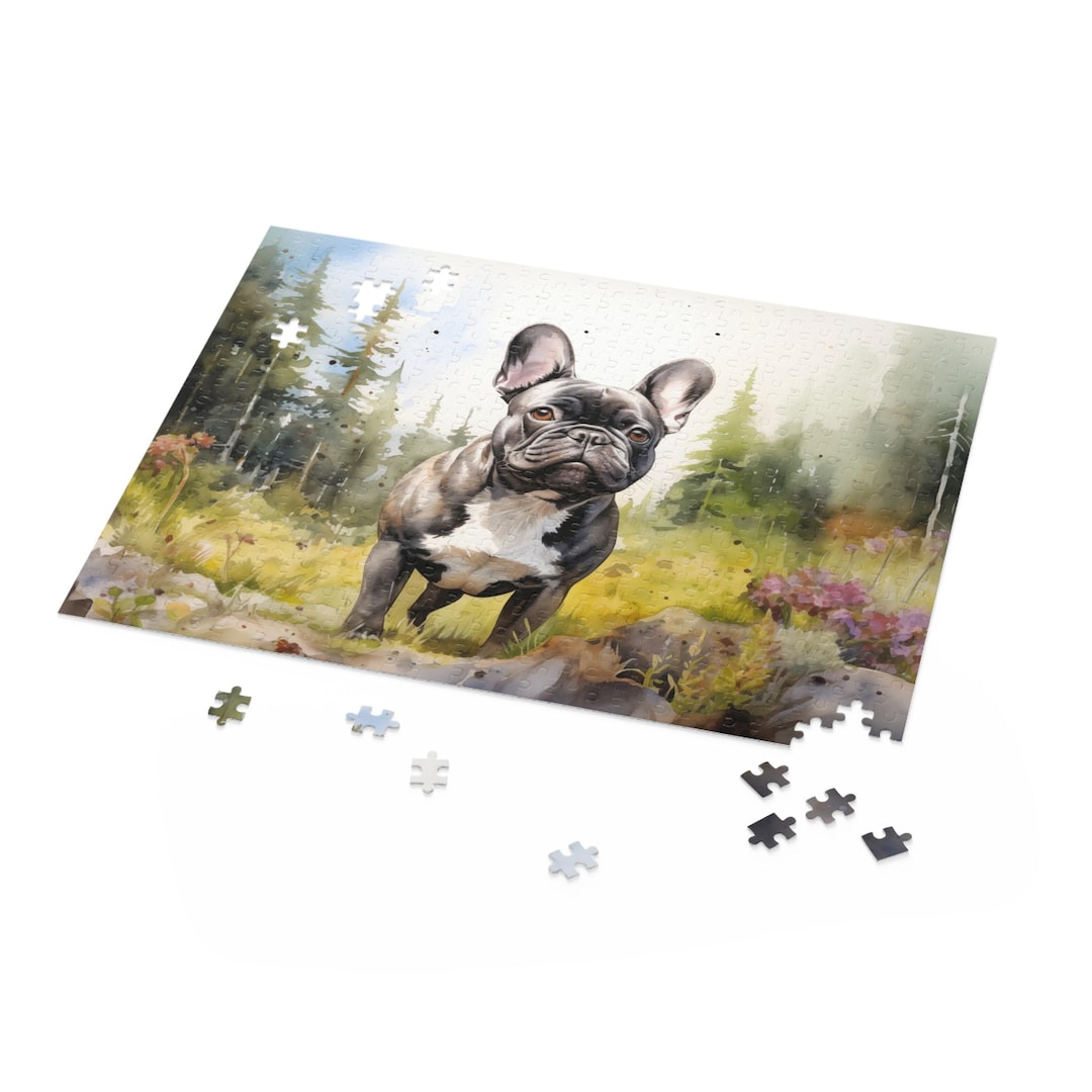 French Bulldog on Forest Trail Jigsaw Puzzle (120, 252, 500-piece) - a ...