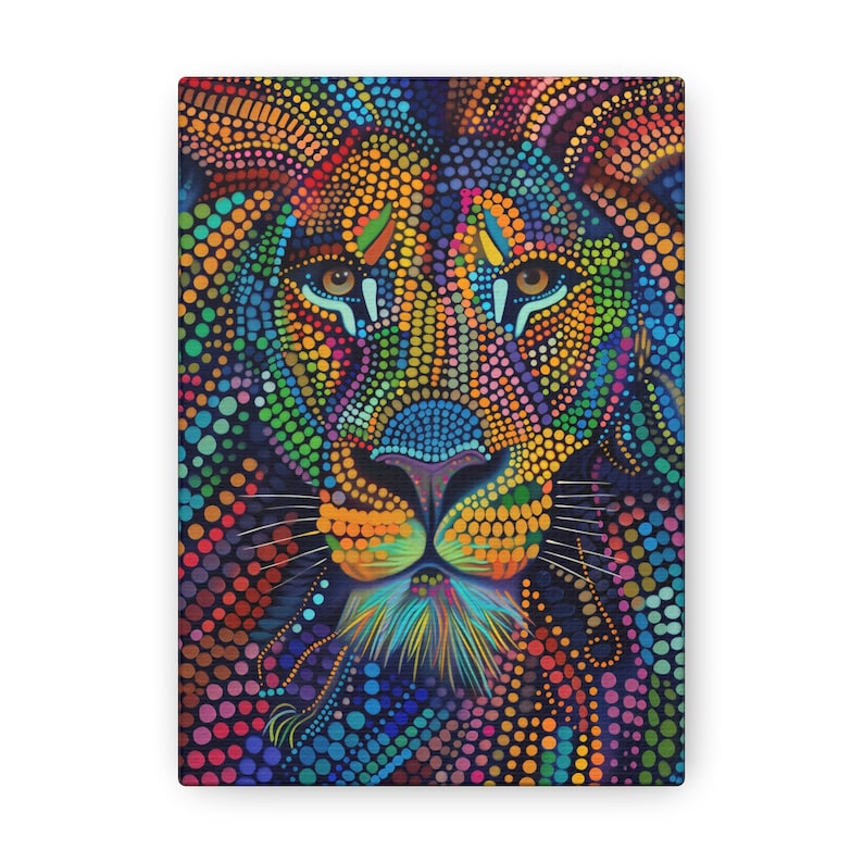 Lion Wall Art on Printed Canvas - Frameless Wall Art Gift for Nature ...