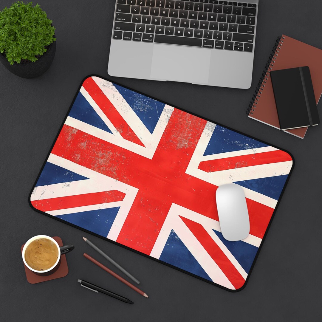 Vintage Union Jack Desk Mat - Large Desk Mat Featuring a Distressed ...