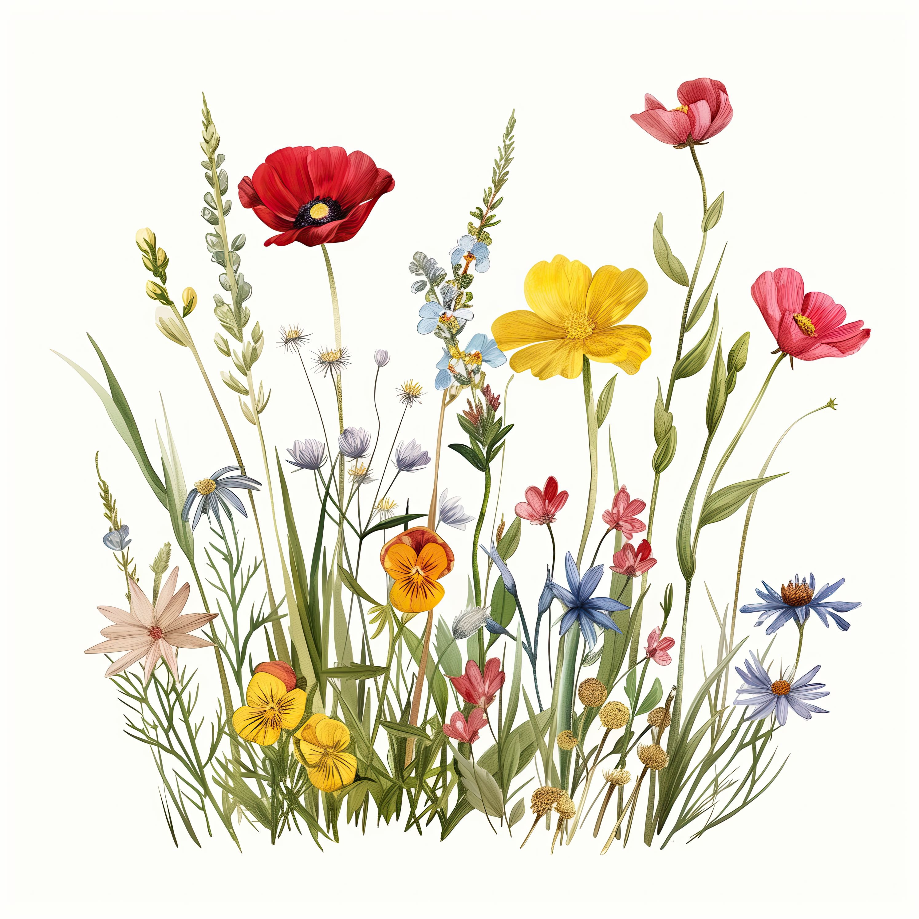 Wildflowers Art Bundle 20 Images of Wildflowers - Etsy