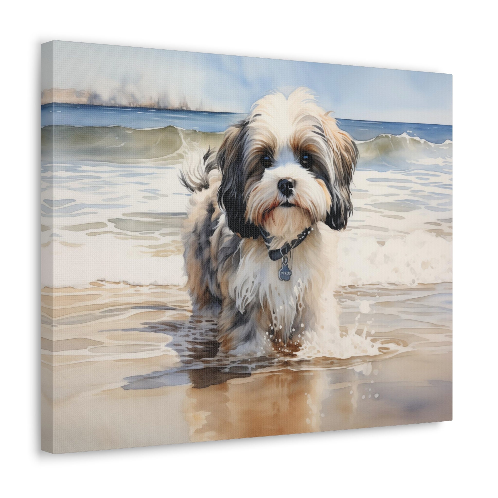 Shih Tzu Wall Art Watercolor Printed on Unframed Canvas Gift for Shih ...
