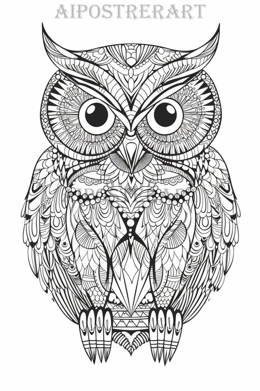Mandala Owl Coloring Sheet for Adults - Printable Coloring Page ...