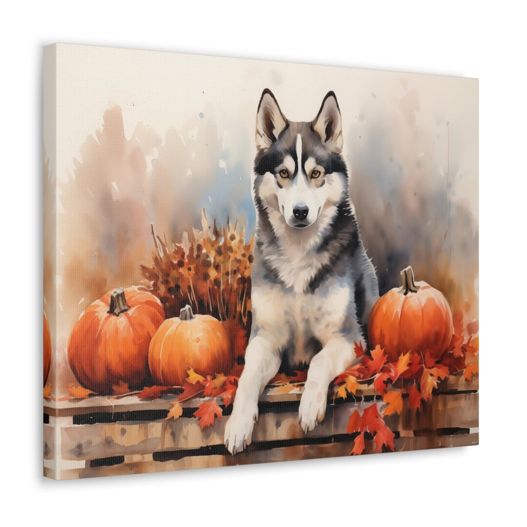 Siberian Husky Wall Art - Watercolor Printed on Unframed Canvas - Gift ...