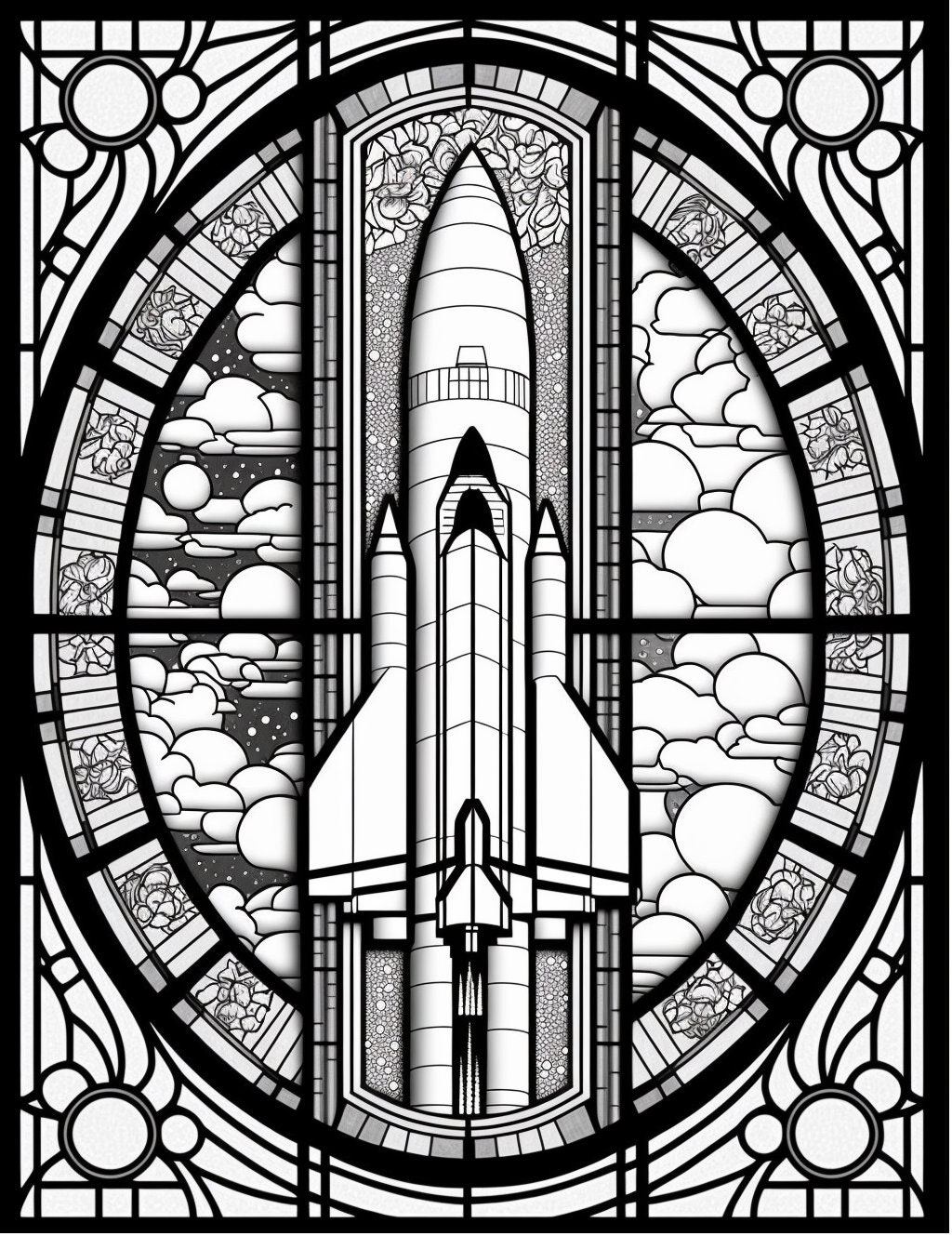 Space Shuttle Coloring Page