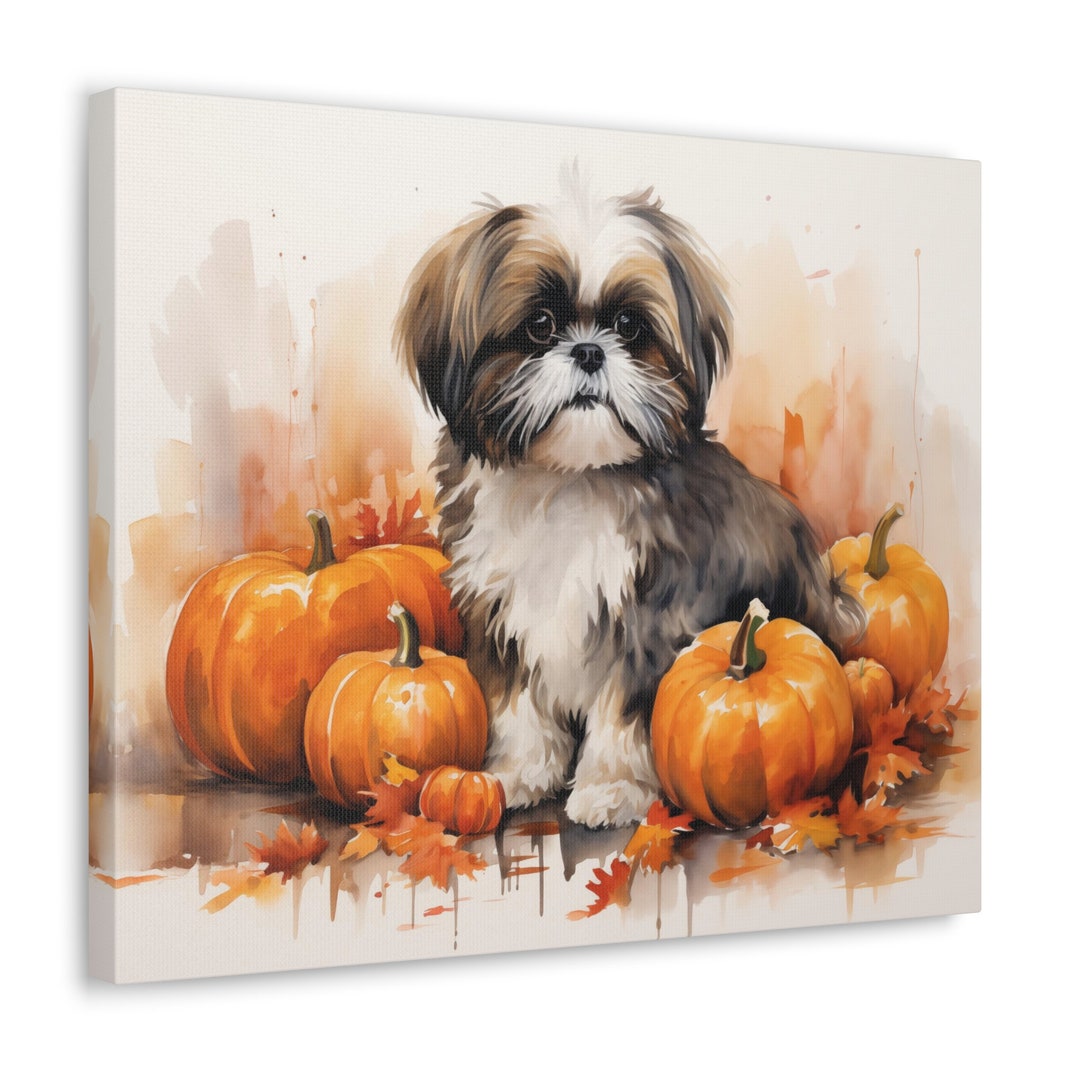Shih Tzu Wall Art - Watercolor Printed on Unframed Canvas - Gift for ...
