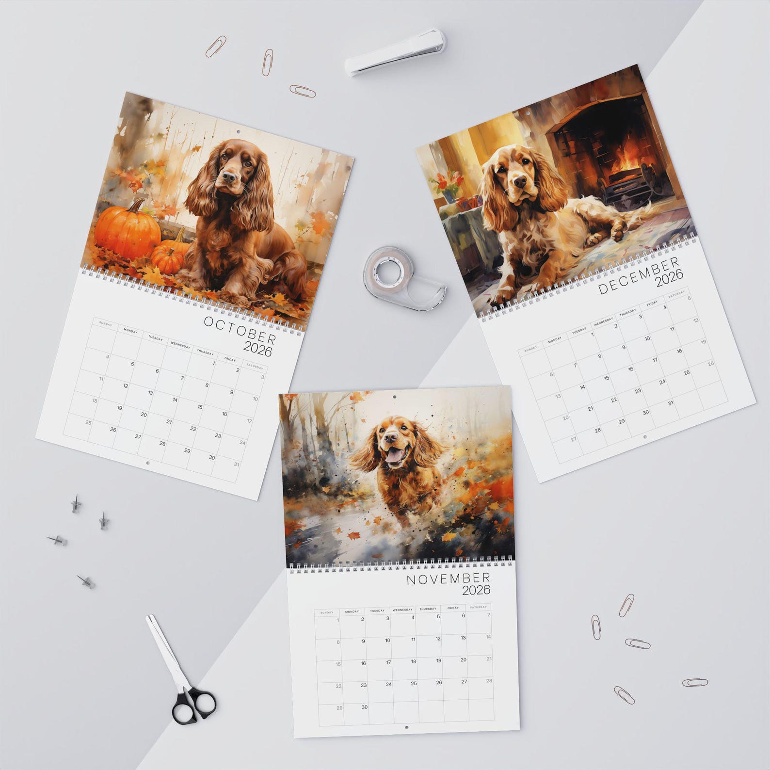 Cocker Spaniel 2026 Wall Calendar - Dog Calendar Featuring 12 ...