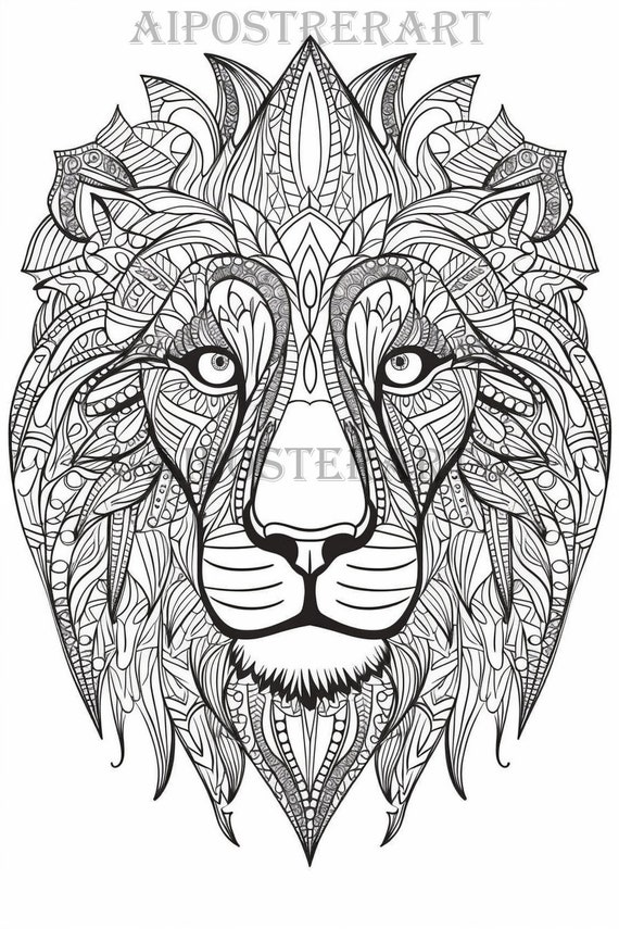Lion Head Coloring Pages Printable