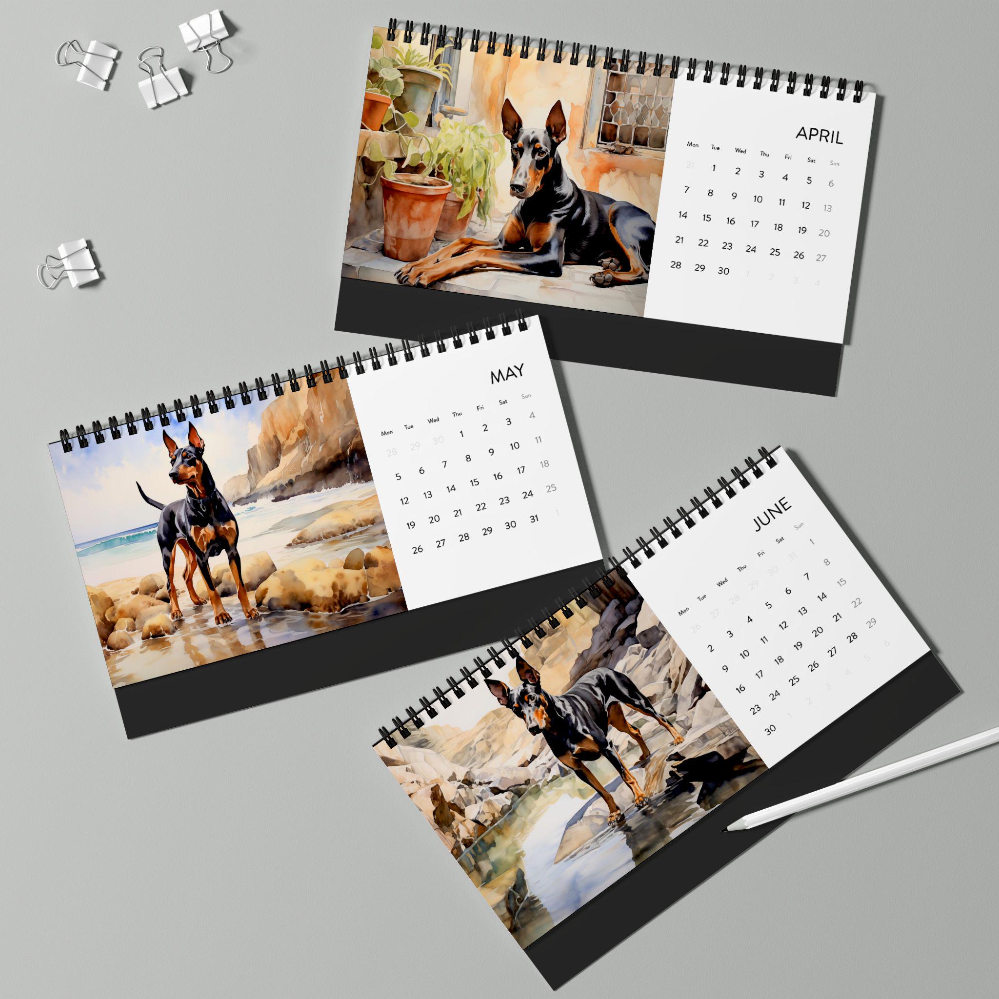 Doberman Pinschers Desk Calendar 2025 Gift for Doberman Pinscher Owner ...