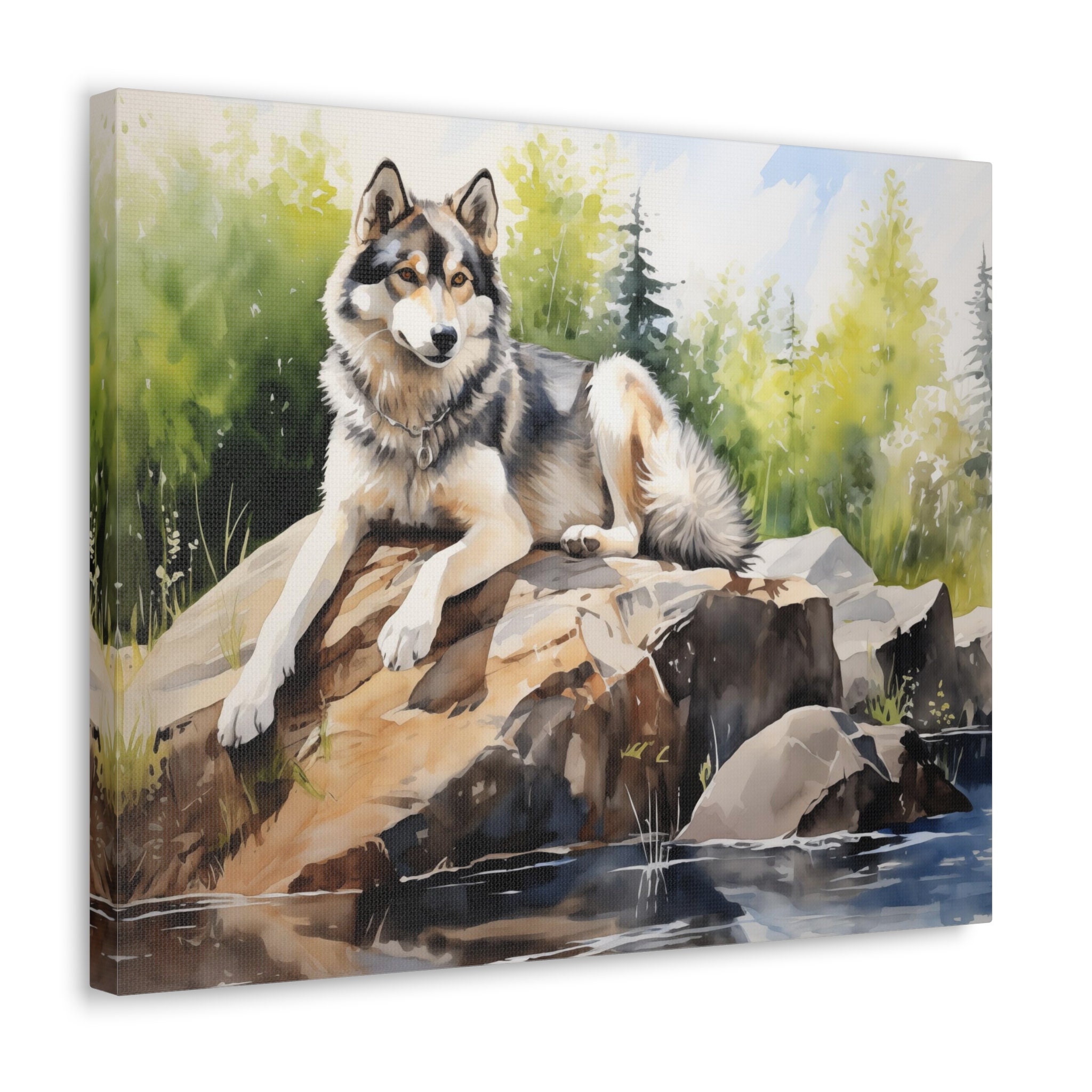 Siberian Husky Wall Art Watercolor Printed on Unframed Canvas Gift for ...