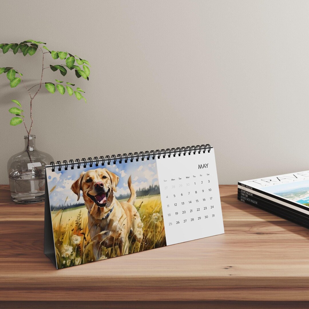 2025 Labrador Desk Calendar - Desk Calendar With 12 Watercolors of ...
