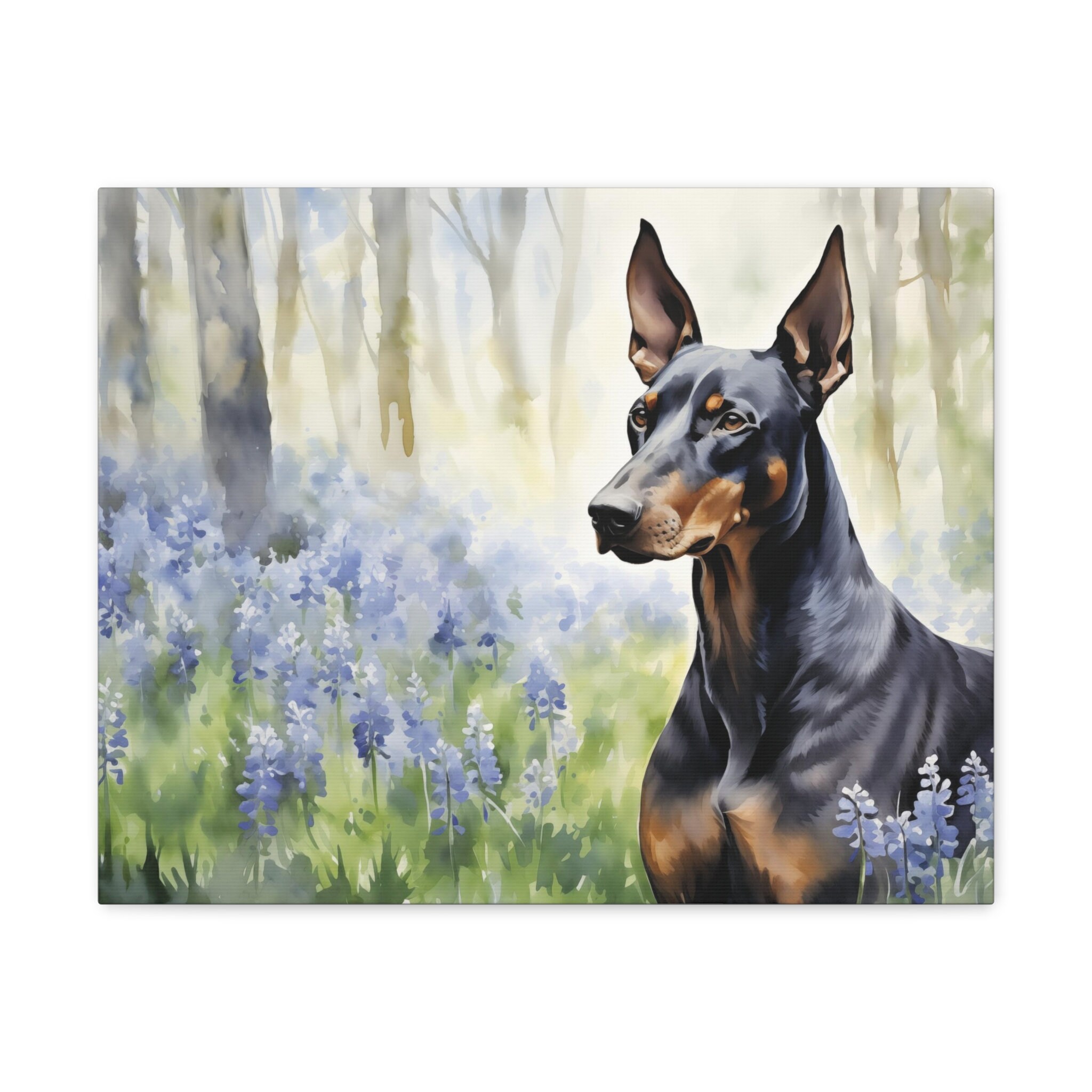 Doberman Pinscher Wall Art Watercolor Printed on Unframed Canvas Gift ...