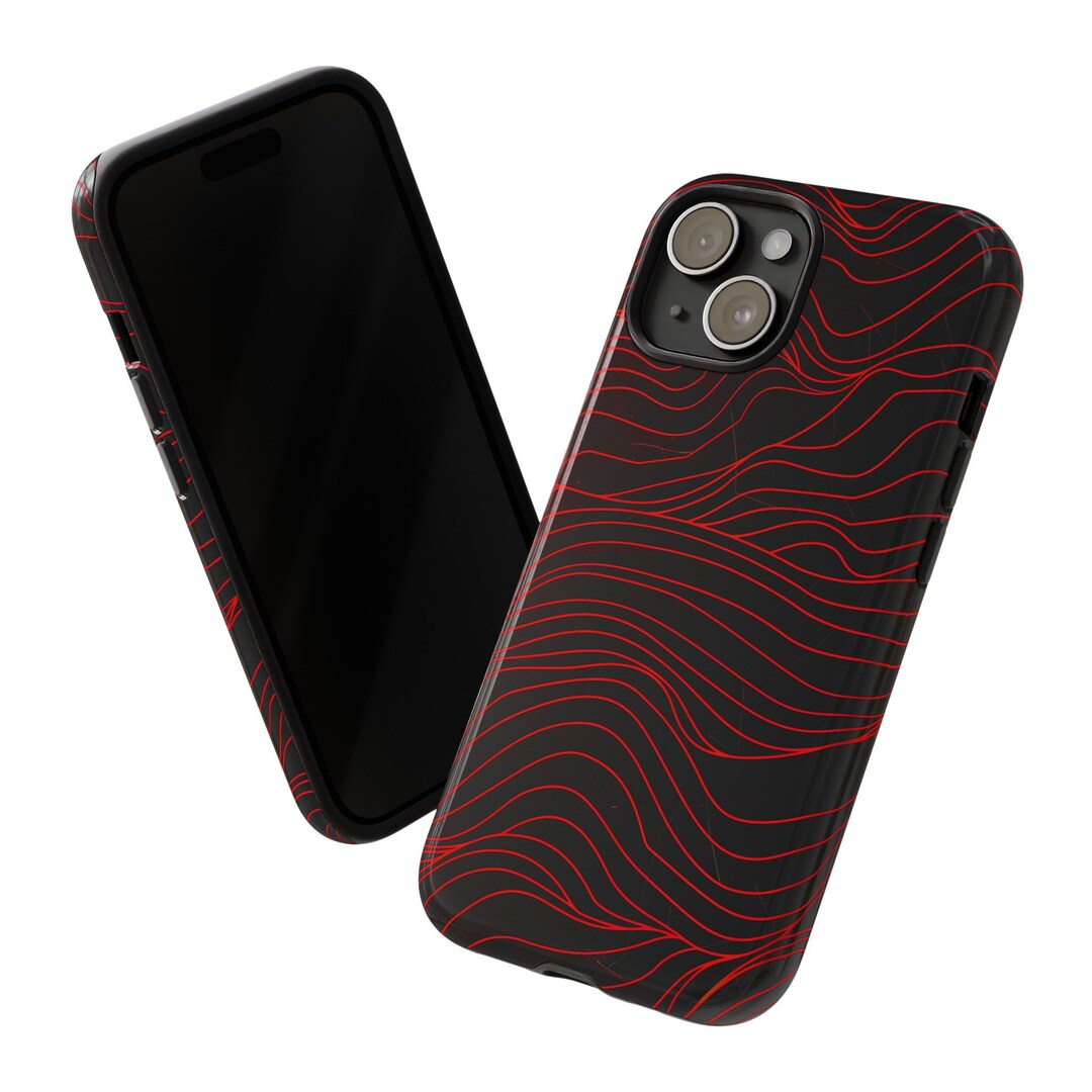 Red & Black Phone Case - Double Layer Tough Phone Case for Iphone ...