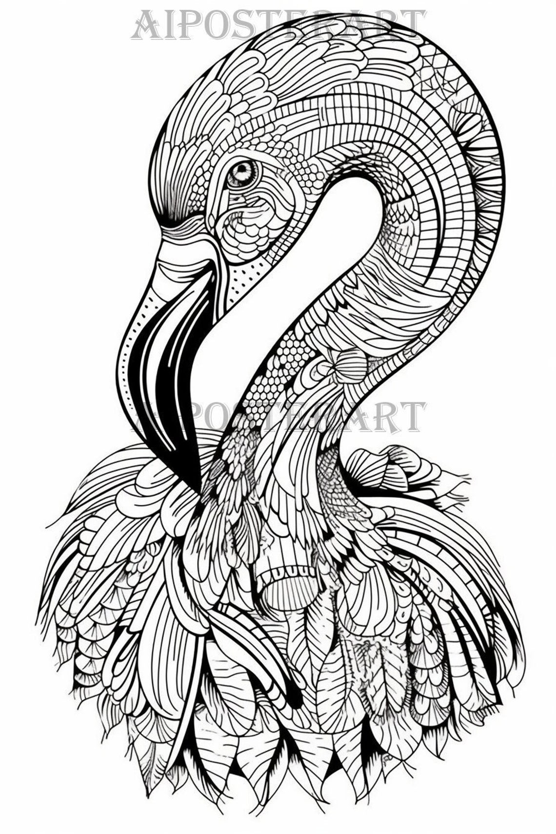 Mandala Flamingo Coloring Page for Adults - Printable Flamingo Coloring ...