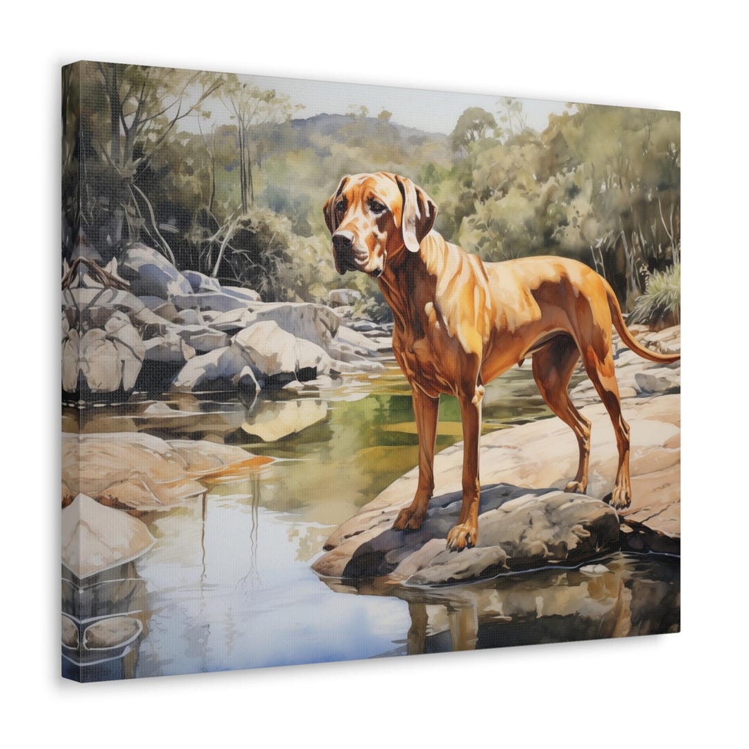Rhodesian Ridgeback Watercolor Canvas Print - Wall Art Gift for ...