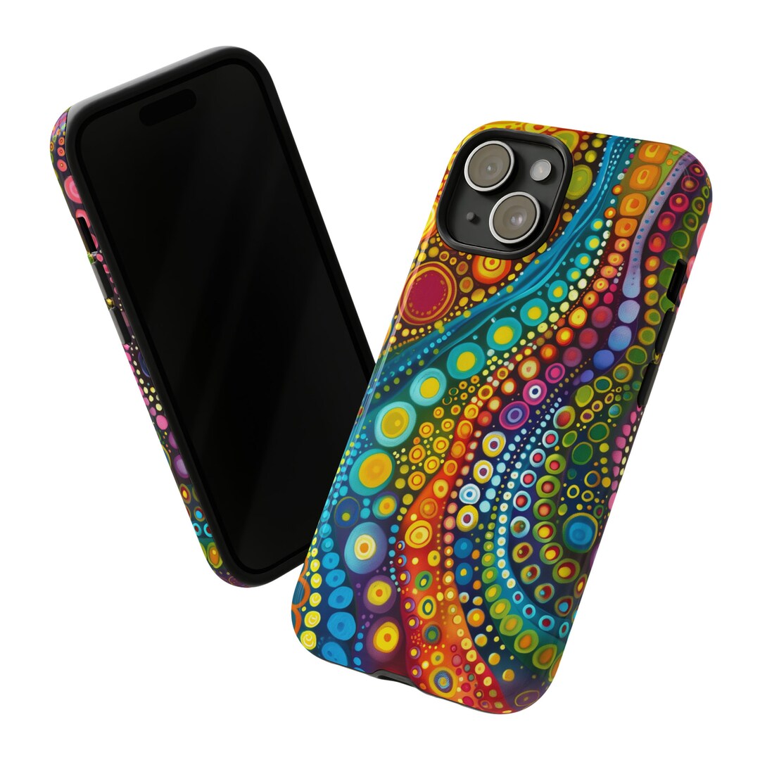 Colorful Dot Art Phone Case - Tough Double Layer Phone Case for Iphone ...