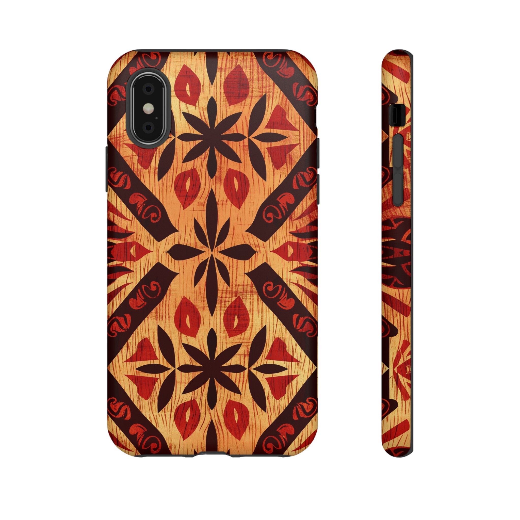 Hawaiian Tapa Cloth Pattern Phone Case Double Layer Tough Phone Case ...